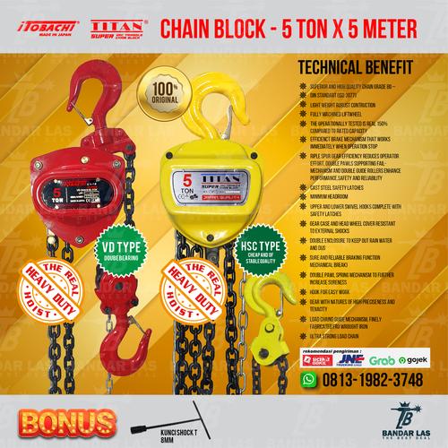 Jual Chain Block 5 Ton 5 Meter - Takel 5 Ton 5 Meter Itobachi FREE ...