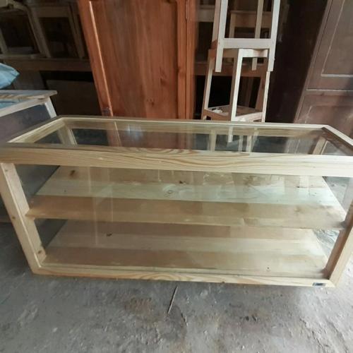 Jual etalase kayu kaca jualan warung food display kue roti cafe ...