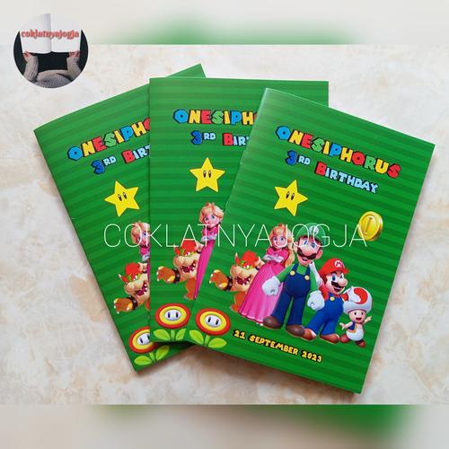 Jual Souvenir Activity Book Tema Mario & Friends Hijau - Kota ...
