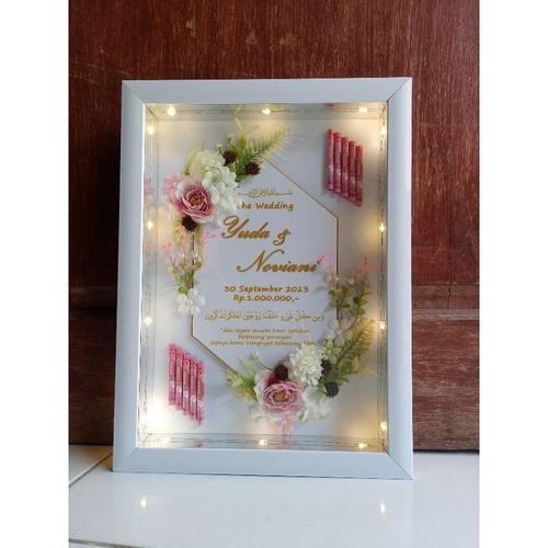 Jual Mahar nikah simpel bunga, mahar pernikahan frame 3D - Kota ...