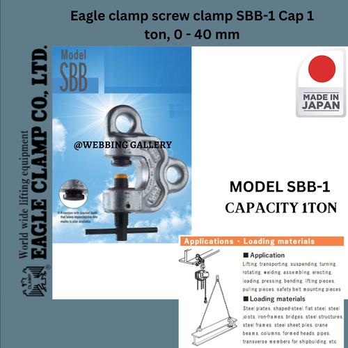 Jual Eagle clamp screw clamp SBB-1 Capacity 1Ton 0-40mm Made In Japan - Jakarta Pusat - Webbing ...