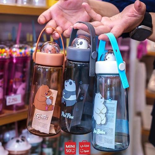 Jual MINISO Botol Minum - We Bare Bears Collection Plastic Cool Water ...