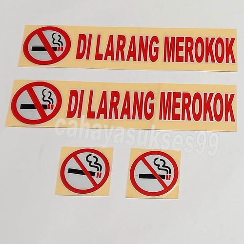 Jual Stiker DILARANG MEROKOK 30cm Merah Reflective Sticker Label No ...