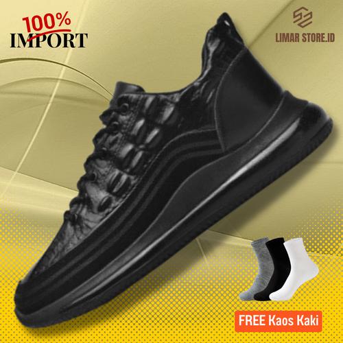 Jual Sepatu Running Pria Olahraga Lari Joging Outdoor Snikers Hitam ...