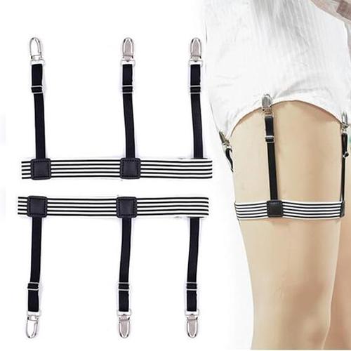 Jual Perapi Kemeja Pria Garter Suspender Clip Metal Strip Hitam Putih ...