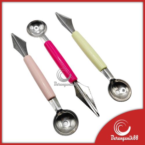 Promo Sendok Pisau Cocktail 2 in 1 Fruit Baller Carving Scoop Ukir Buah ...