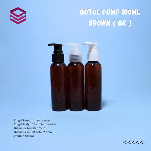 Jual Botol Pump 100 ML Amber / Botol Pump 100 ML Coklat - Botol Plastik ...