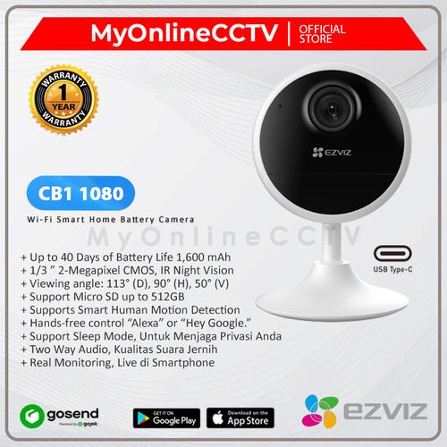 Promo Ezviz CB1 WiFi Battery IP Camera CCTV Smart Home Indoor Type C ...