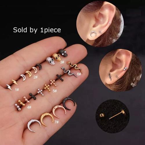 Jual Anting 1piece Piercing EarLobe Helix Tragus Snake Skull ...