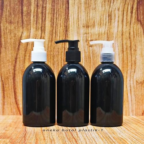 Jual BOTOL PUMP LOTION 250ML HITAM / BOTOL 250ML OVAL HITAM TUTUP PUMP ...