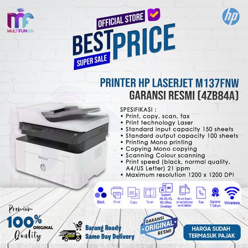 Promo Printer HP Laserjet M137fnw - MFP M137 fnw - Garansi Resmi ...