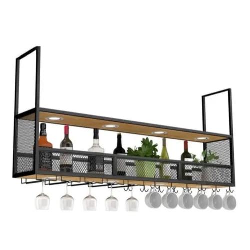 Jual rak wine/rak minuman /rak gantung besi minimlis/rak mini bar ...