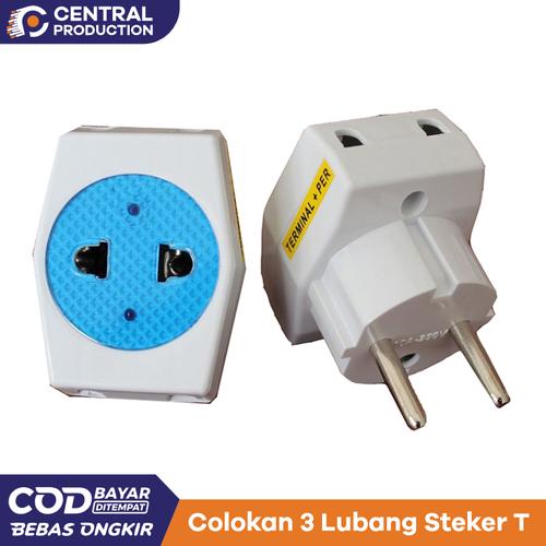 Jual colokan steker T universal 3 lubang SNI Colokan Listrik Stop ...