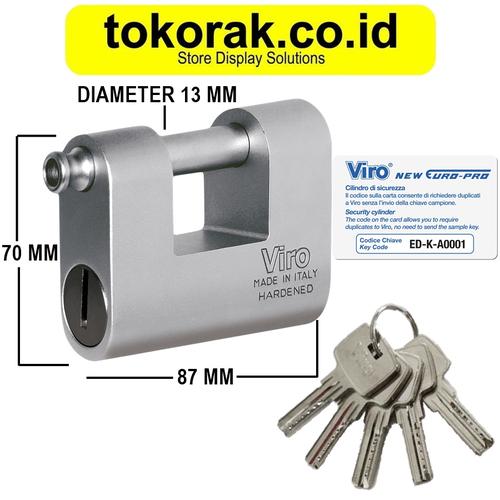 Jual GEMBOK VIRO EURO MONOLITH 87 MM ASLI ITALY 4154 PANZER 87MM PANSER ...