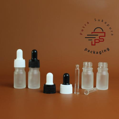 Jual botol kaca pipet 5ml frosted/botol pipet 5 ML - ring non segel ...