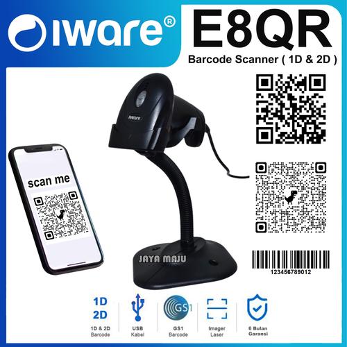 Jual IWARE BS-E8QRS 2D - 1D BARCODE SCANNER AREA IMAGER (QR CODE-E ...