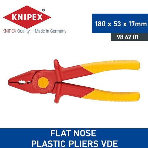 Jual Tang Plastik Insulated Plier 98 62 01 KNIPEX Plastic Flat Nose ...