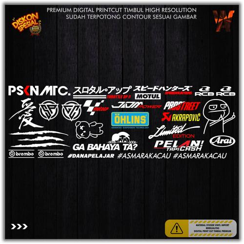 Jual Stiker Motor Keren Racing Pack 1 Digital Printcut Timbul - Pack ...