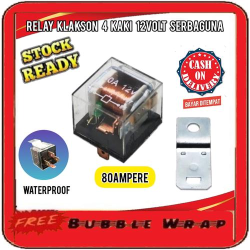 Jual relay klakson 4 kaki 12 volt 80 ampere alarm lampu dll waterproof ...