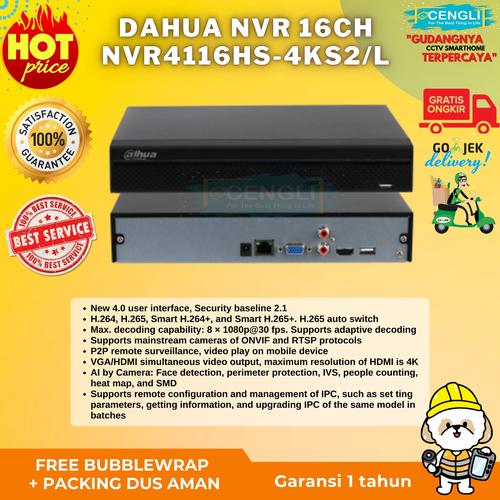 Jual Nvr Dahua DHI-NVR4116HS-4KS2/L 16 channel Up To 8Megapixel - TANPA HDD - Kota Surabaya ...