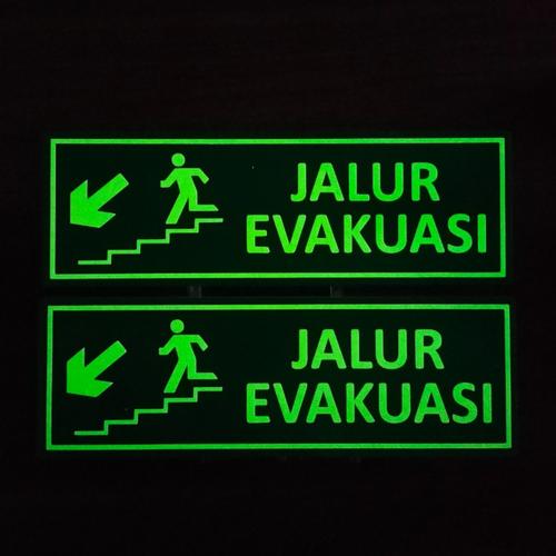 Jual Jalur Evakuasi / Exit Sign (GLOW IN THE DARK) - Tangga Kiri - Jakarta Timur - Akrilik ...