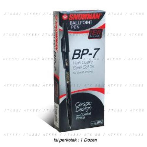 Jual Pulpen Snowman BP-7 12 Pcs / Ballpoint Hitam 1 Box / Lusin - Kota ...