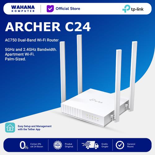 Promo Tp-link Archer C24 AC750 Dual-Band Wi-Fi Router High Speed Wi-Fi ...