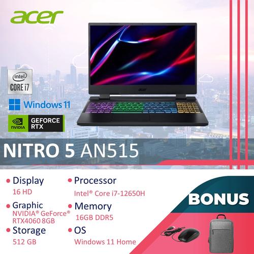 Jual ACER NITRO 5 AN515 I7 12650 RTX4060 8GB RAM 16GB SSD 512GB ...