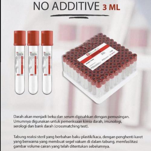 Jual Tabung Darah Plain 3ml / Blood Collection Tube Vacutainer GENERAL ...