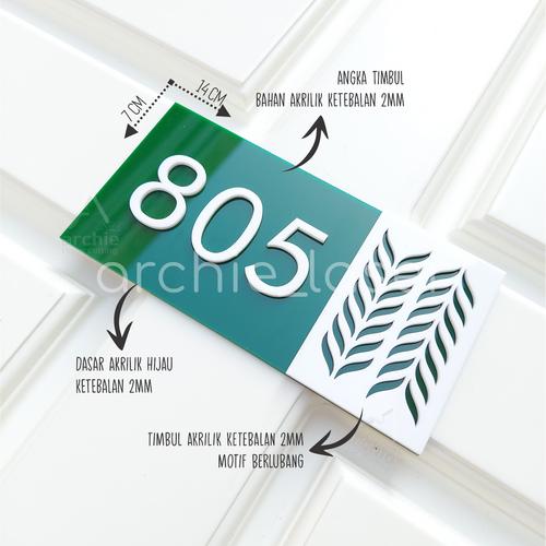 Jual Nomor Kamar Acrylic Motif Penanda Kost / Penginapan / Villa ...