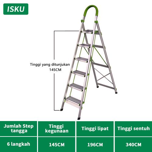 Promo ISKU Tangga Lipat Aluminum MultiFungsi Tangga Lipat Portable 3-6 ...