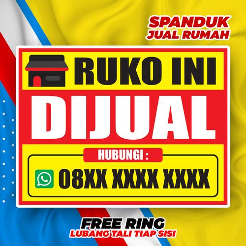 Jual CETAK SPANDUK BANNER RUKO DIJUAL - 100X50 Merah - Kota Tangerang ...