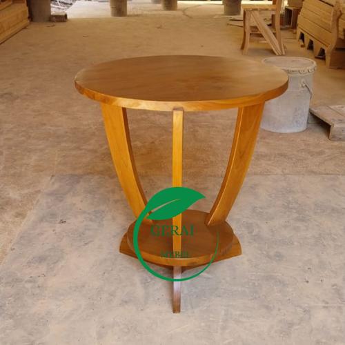 Jual Meja Pojok Sudut Bulat Minimalis Kayu Jati Solid Diameter 60cm ...