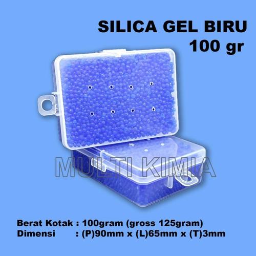 Jual Silica Gel Biru (Blue) Dessicant Dry Box Boks Netto: 100gr ...