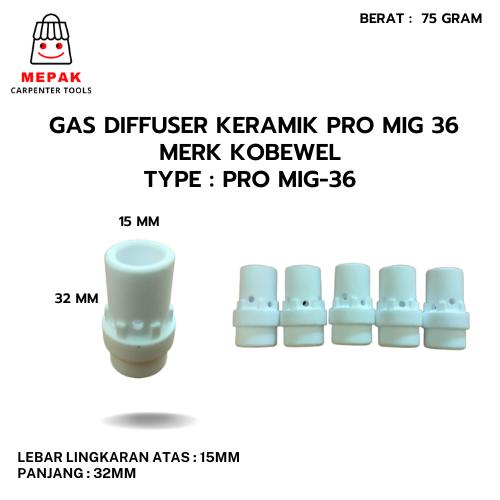 Jual Gas Pro Mig 36 Gas Diffuser Keramik Untuk Pro-Mig 36 CO2 Welding ...