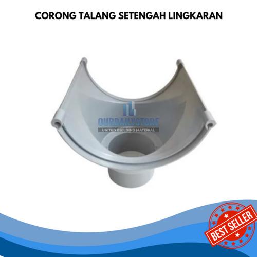 Jual Corong Talang 6 inch Setengah Lingkaran Penutup Talang Air 8" PVC ...