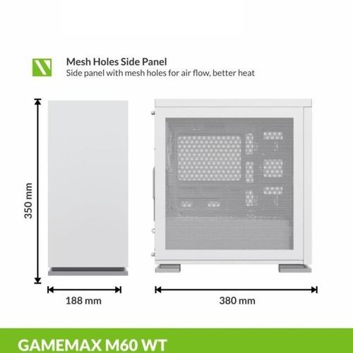 Jual ST Casing GameMax M60 White Dual Mesh mATX Gaming PC Case - Kota ...