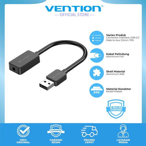 Jual Vention USB Sound Card External Adapter with Cable Windows Mac ...