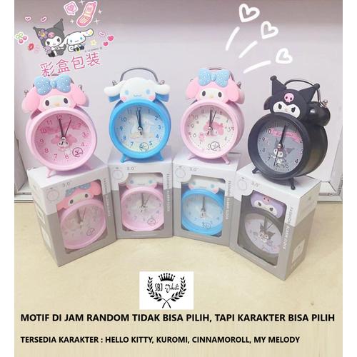 Jual Jam Weker jam meja karakter kuromi my melody cinnamoroll hello ...