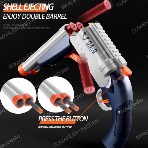 Jual Realistic Shotgun Double Barrel Shell Ejecting Pistol Anak ...