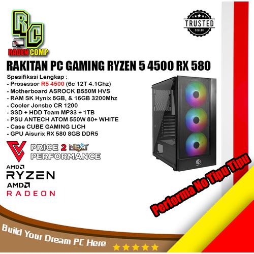 Jual RAKITAN PC GAMING EDITING RENDERING 6 CORE RYZEN 5 4500 RX 580 - Kota Malang - Raden Comp ...