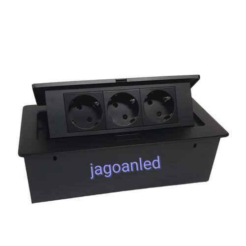 Jual Stop Kontak Meja Meeting Tanam 3 EU Socket Flip Up - Hitam - Kota ...