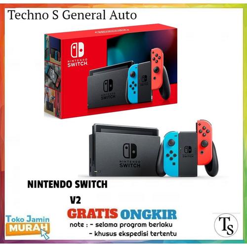 Jual Nintendo Switch Neon Grey Versi 2 - Nintendo Switch V2 Free Bonus ...