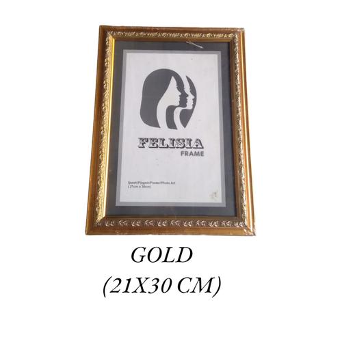 Jual BINGKAI FIBER GOLD/ FRAME FOTO / PIGURA 21x30 CM - Putih 21x30 ...