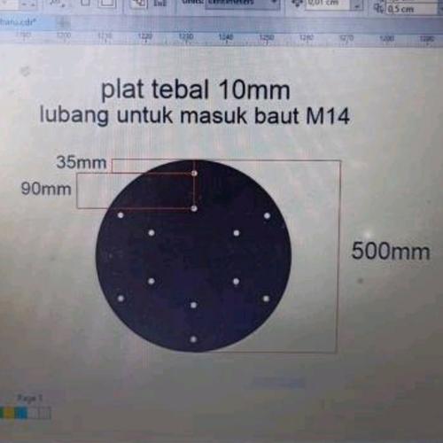 Jual PLAT BESI 10 mm x Diameter 500 mm | Lubang custom - Jakarta Utara ...