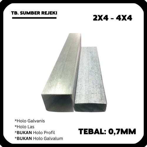 Jual BESI HOLO HOLOW HOLLOW GALVANIS 2x4 4x4 Tebal 0,7MM 07 MM - 4Mtr ...