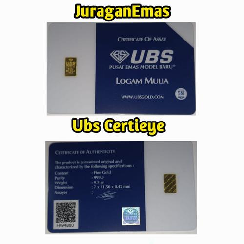 Jual 0,5 (GRAM) LOGAM MULIA/LM/EMAS BATANGAN UBS - UbsNoBarcode ...