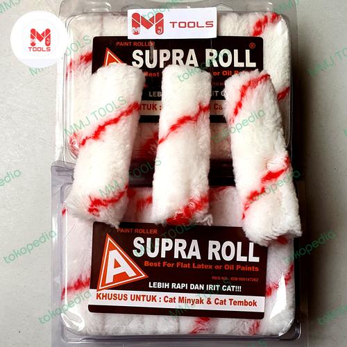 Jual Bulu Kuas Roll Kapal SUPRA 4" Putih (harga/pc) - Refill Kuas Roll ...