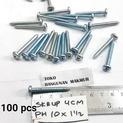 Jual Sekrup PH 10x1.1/2 in= 4cm Skrup PAB 10x1.1/2 Screw Taping ...