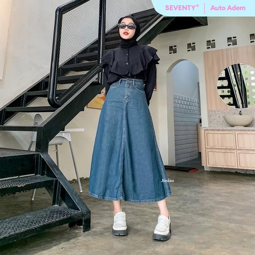 Promo JINISO - Highwaist Rok Basic Jeans Panjang 991 SEVENTY - 34 ...